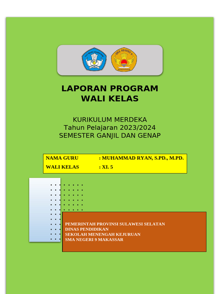Laporan Wali Kelas PMM | PDF