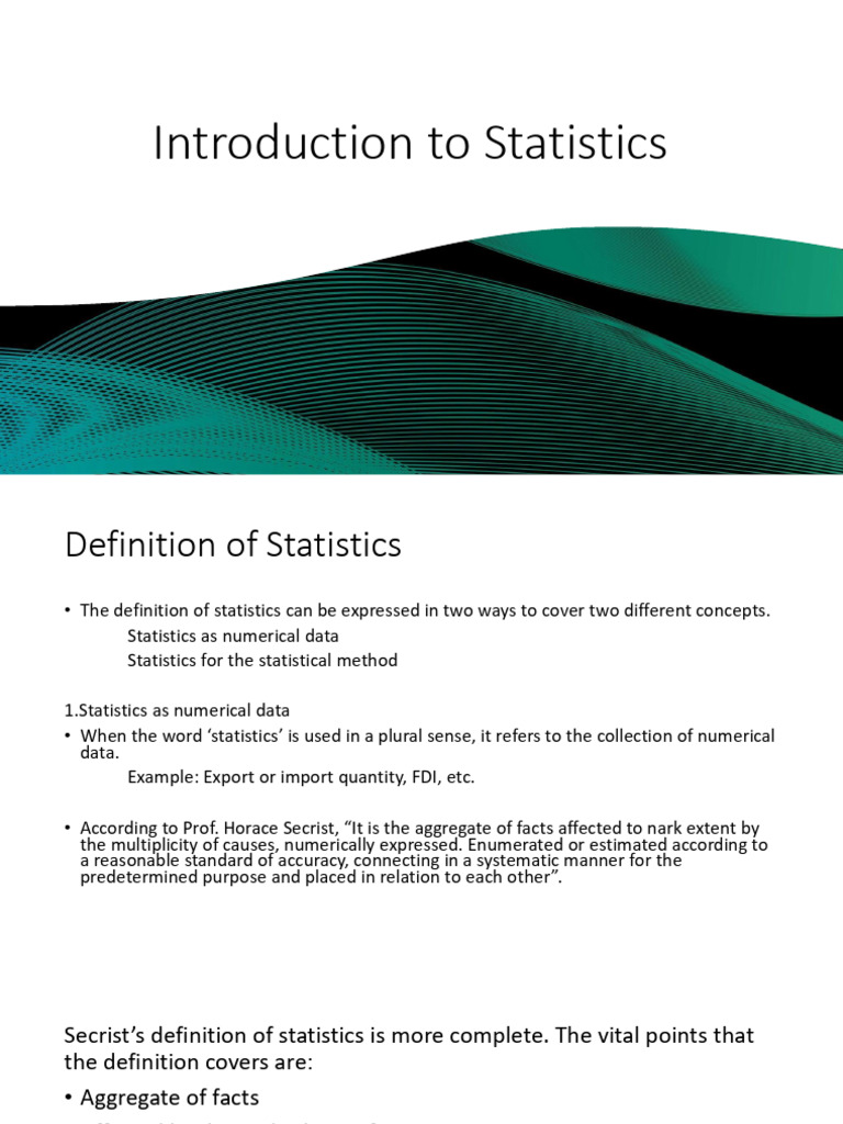 Introduction To Statistics - c1 | PDF | Level Of Measurement | Statistics
