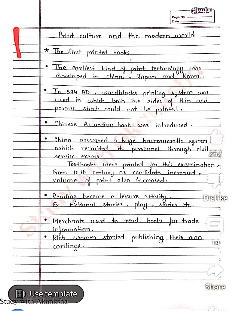 Class 10 Print Culture Notes | PDF