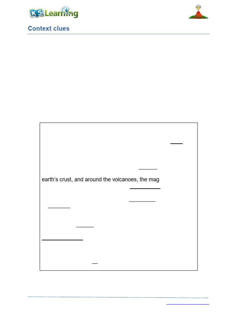 grade-4-context-clues-b | PDF | Rock (Geology) | Magma