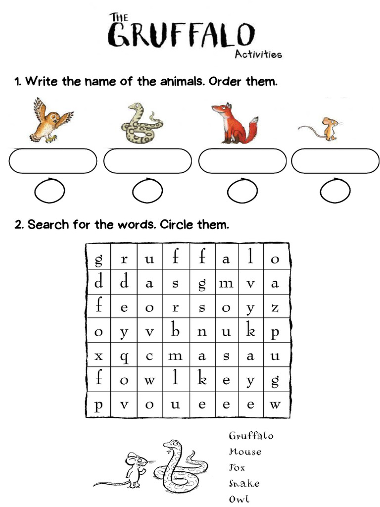 Write The Name of The Animals. Order Them. | PDF | Language Arts ...
