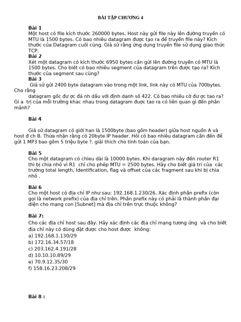 Bai Tap Chuong 4 | PDF