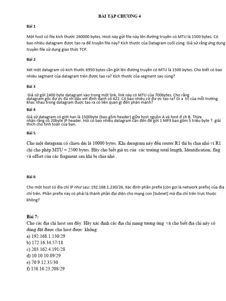 Bai Tap Chuong 4 | PDF