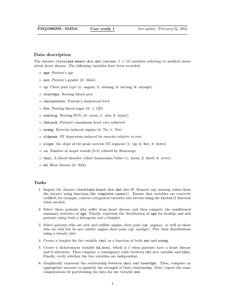 case_study_1 (4) | PDF | Coronary Artery Disease | Heart