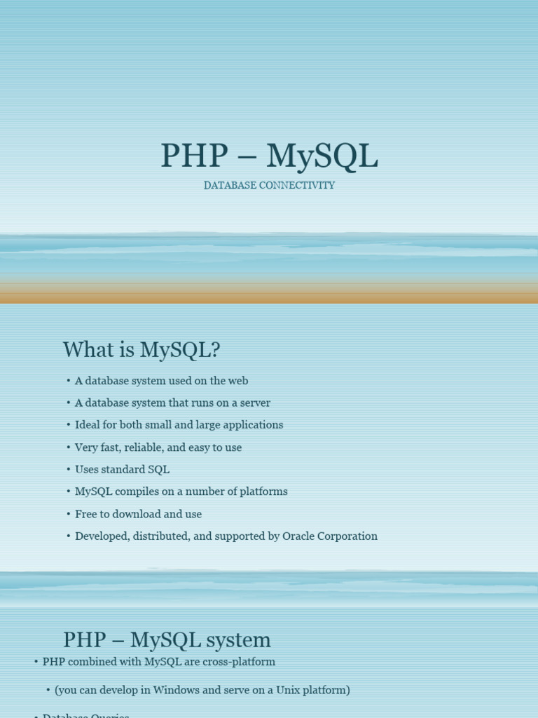 Unit 5 PHP Part 3 (PHP - mySQL) | PDF | My Sql | Php Unit 5 PHP Part 3 (PHP - mySQL) | PDF | My Sql | Php