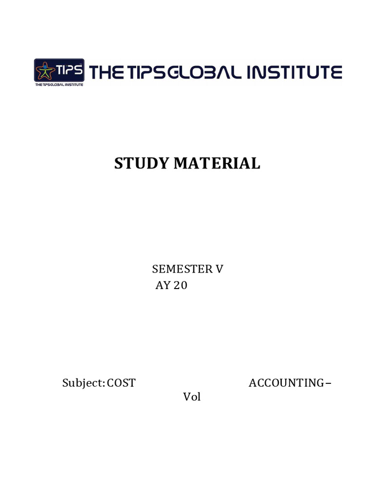 S1 - Cost & MGT Acctg - Vol 2 | PDF