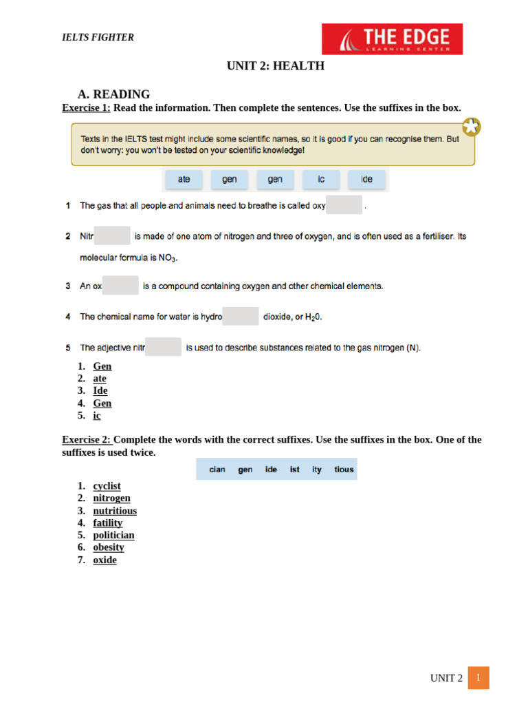 UNIT 2_STUDENT | PDF | Obesity | Diet (Nutrition)