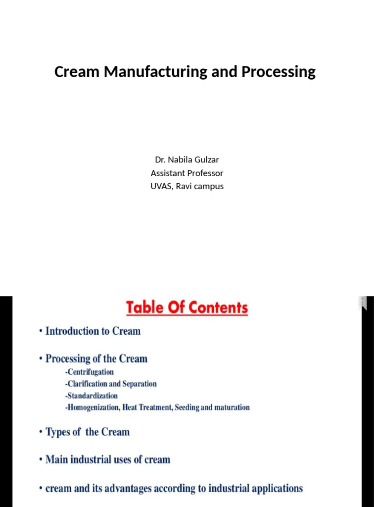 Cream Pasteurization Techniques | PDF