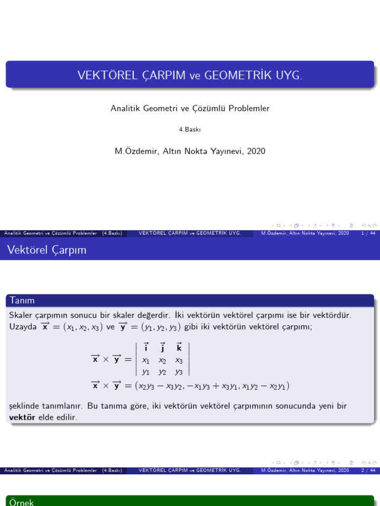 7 Vektorler Vektcarpim | PDF