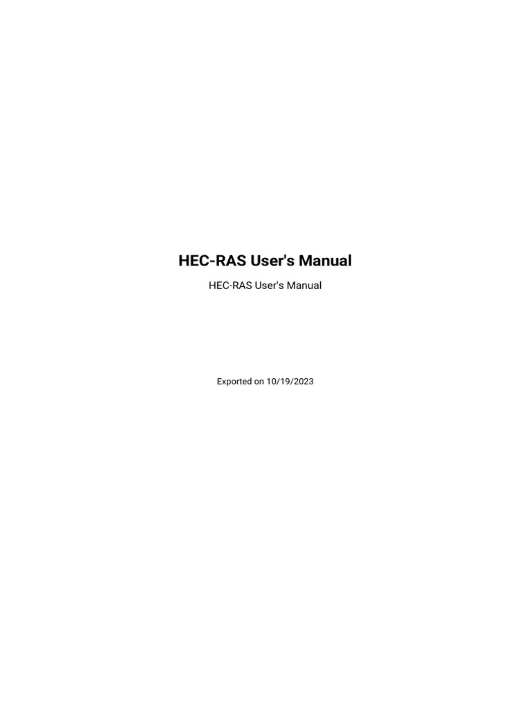 HEC-RAS User Manual Overview | PDF | Geographic Information System ...