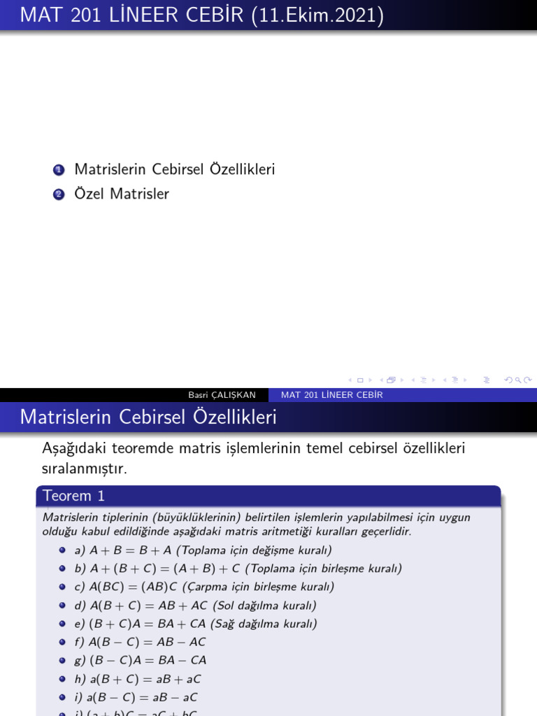 Mat Lineer Cebir 3 | PDF