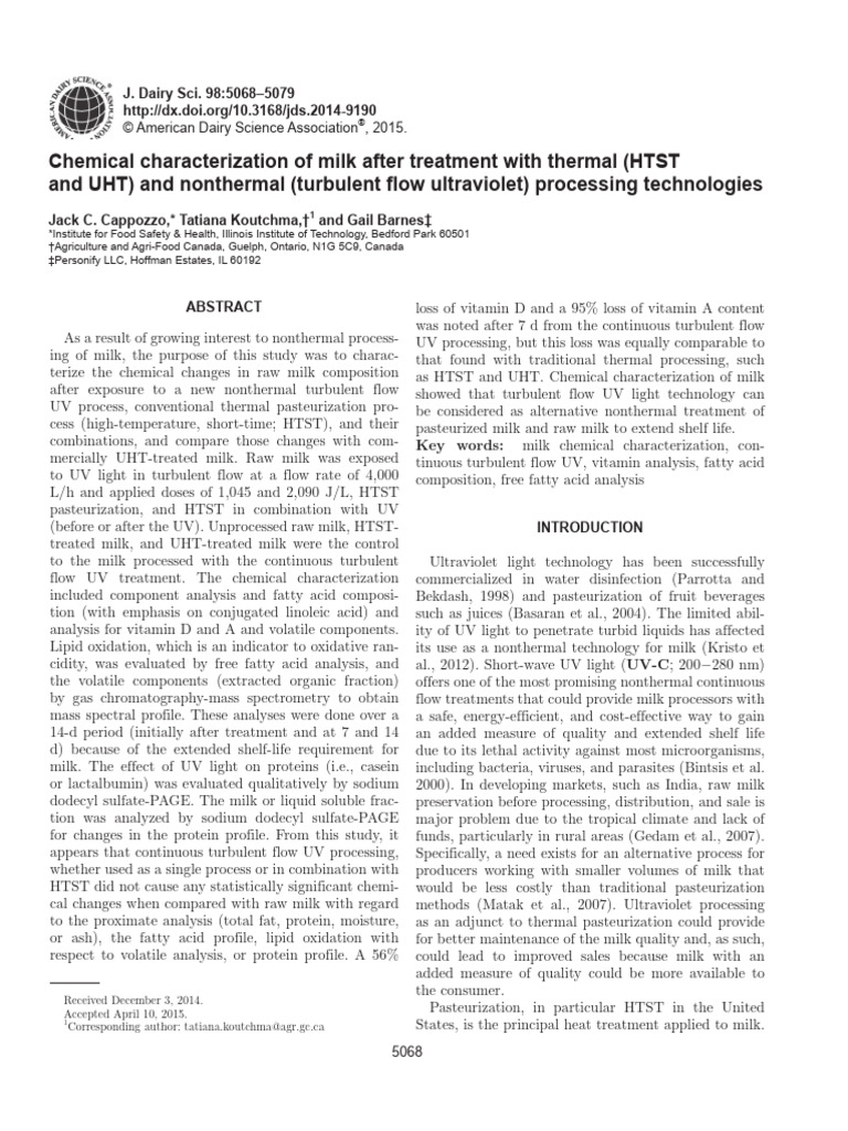 heat treatment | PDF | Milk | Ultraviolet