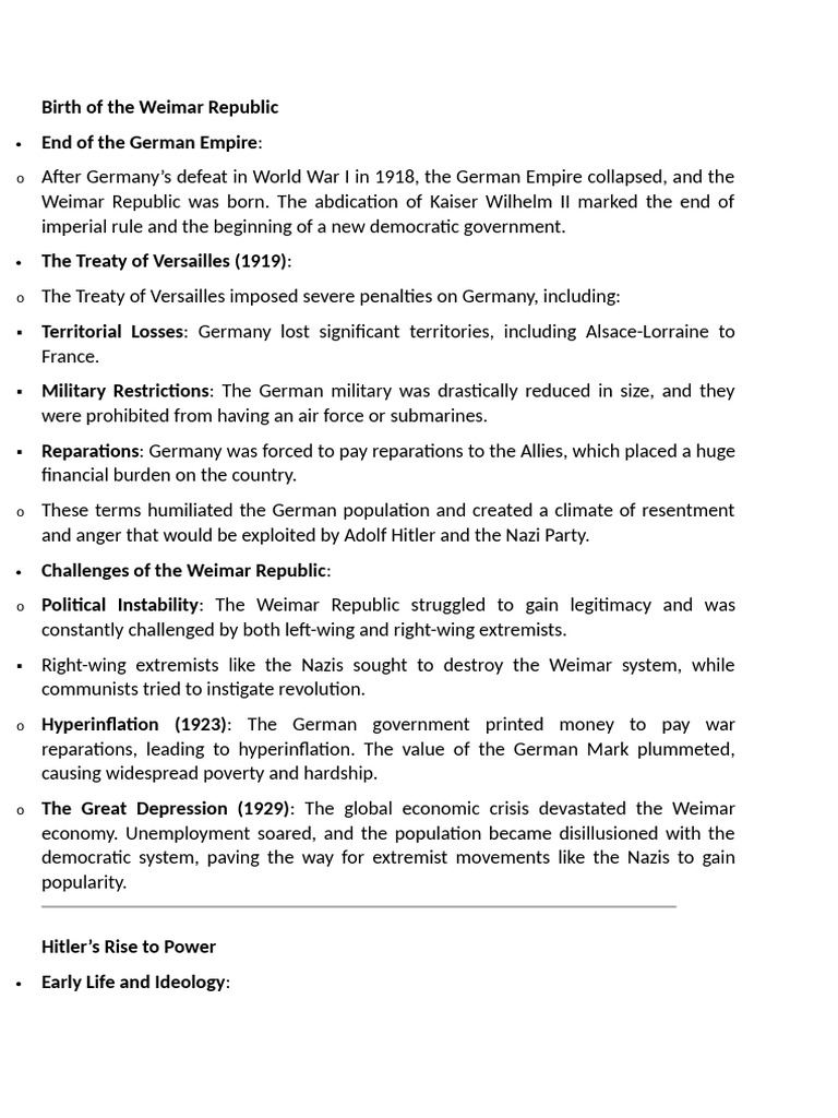 Nazism and The Rise of Hitler | PDF | Weimar Republic | Nazi Germany