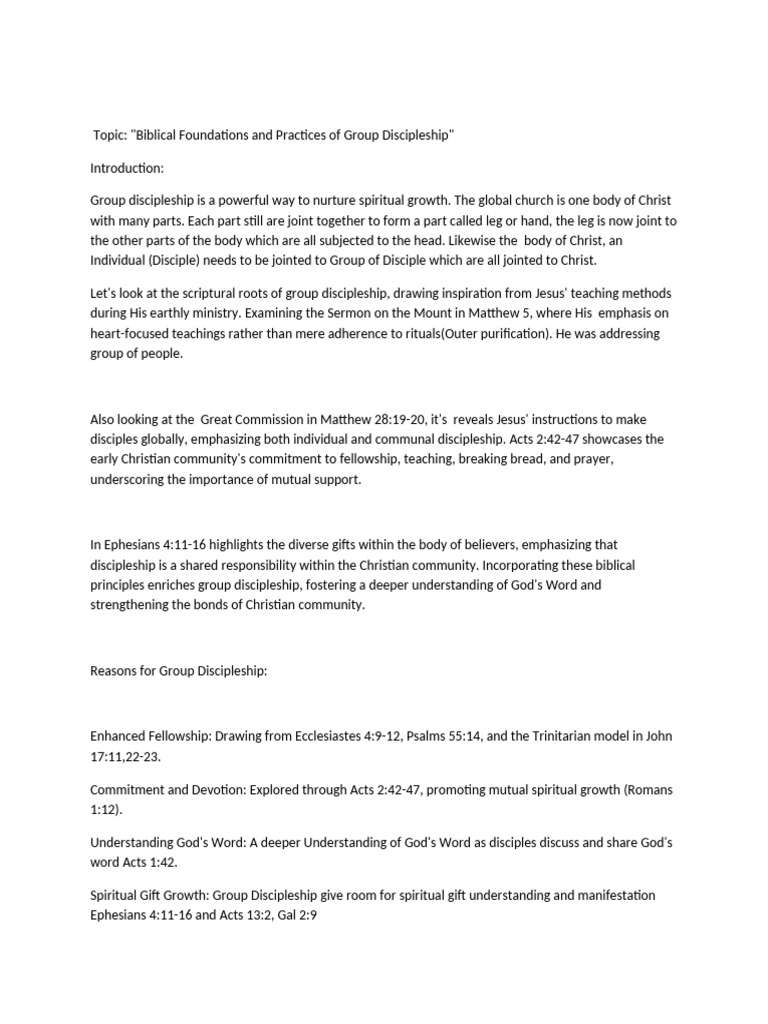 Group Discipleship-WPS Office | PDF | Disciple (Christianity) | Jesus