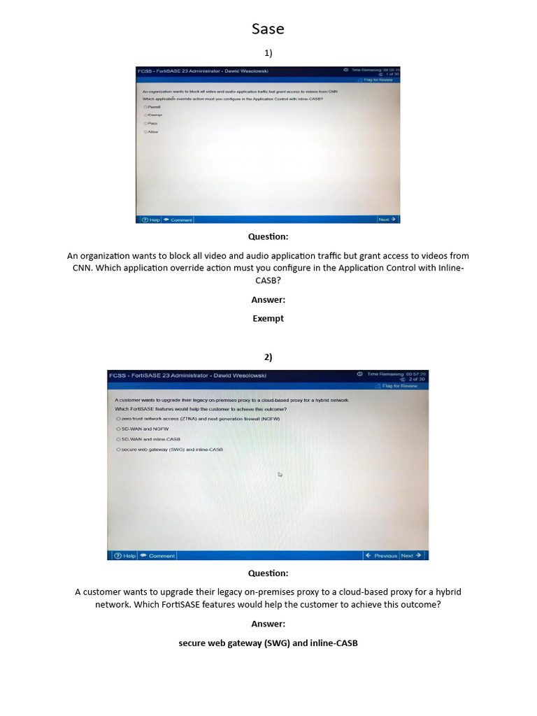 SASE-Secondary | PDF | Proxy Server | Computer Network