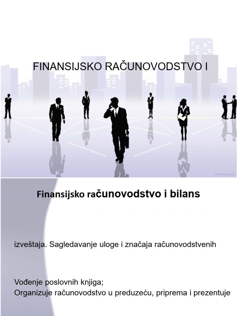 Finansijsko Racunovodstvo I Bilans I Predavanje Prezentacija | PDF