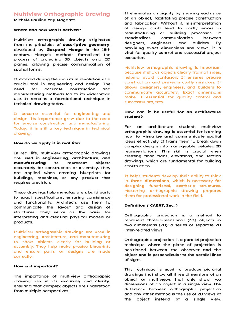 Multiview Orthographic Drawing Guide | PDF | Drawing | Geometry