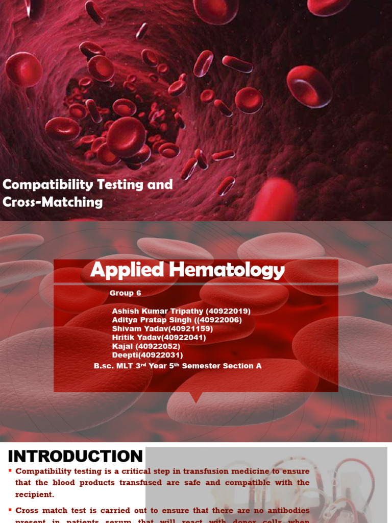 Compatibility Testing | PDF | Blood Plasma | Blood Transfusion
