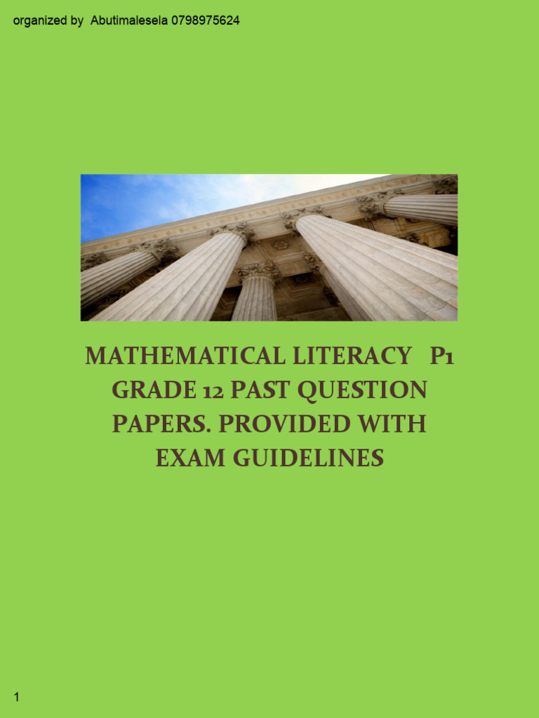 Mathematical Literacy Past Papers Paper 1 2018-2022 | PDF | Area | Taxes Mathematical Literacy Past Papers Paper 1 2018-2022 | PDF | Area | Taxes
