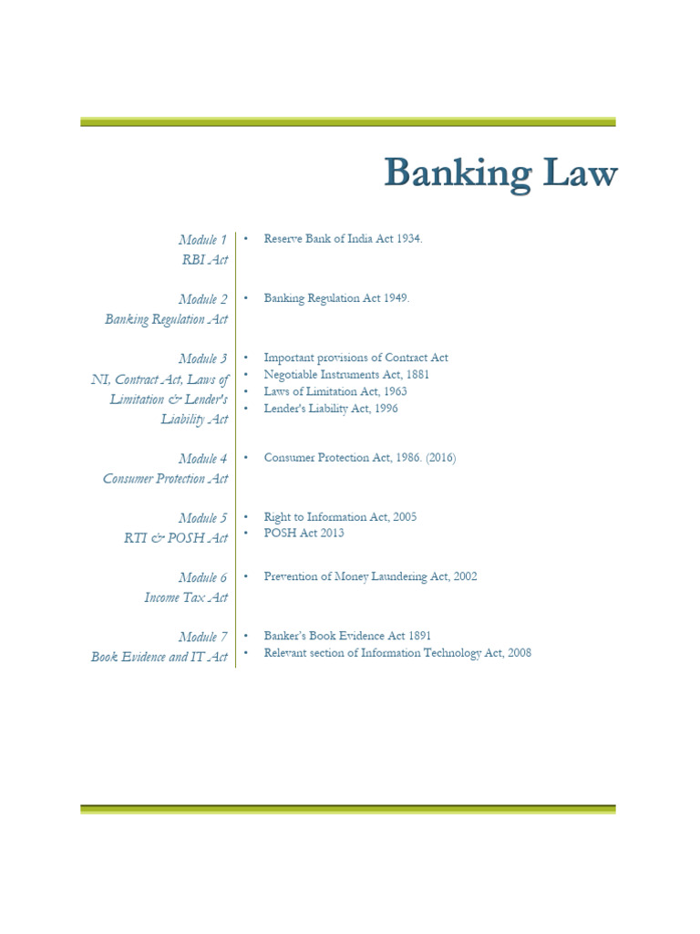 Banking Law | PDF | Finance & Money Management