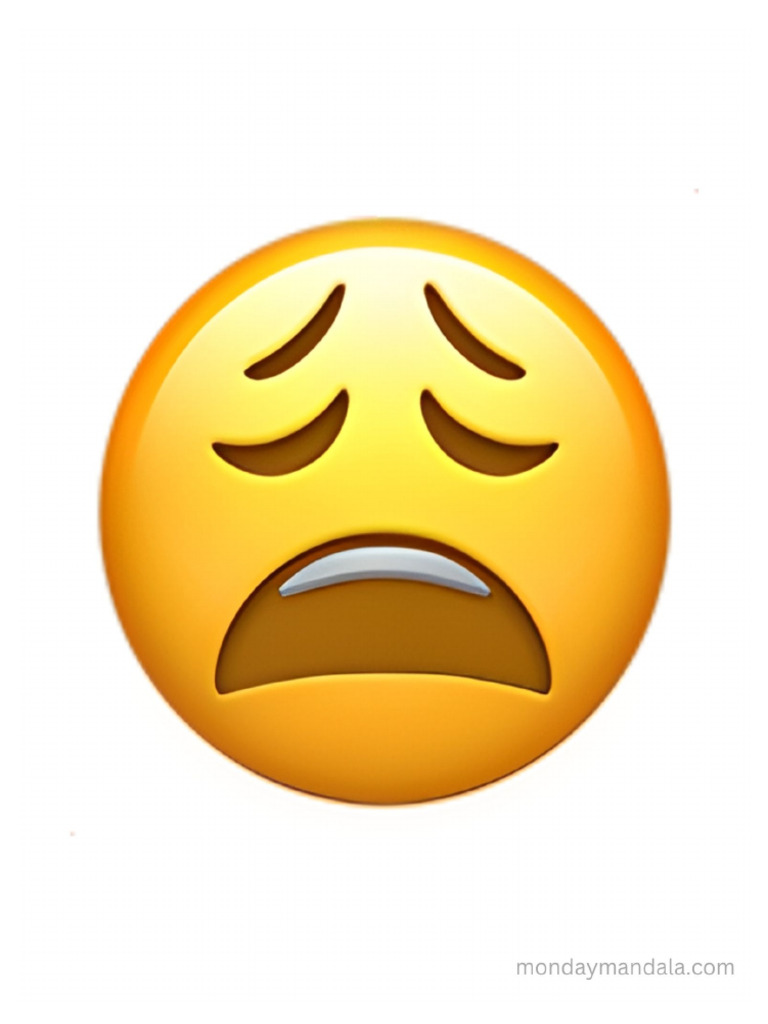 Printable Weary Face Emoji | PDF