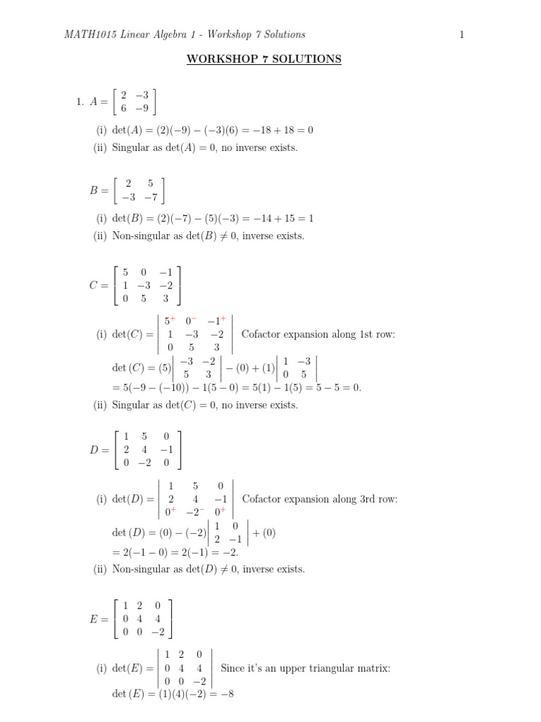 Workshop_7_Solns | PDF | Mathematical Analysis | Mathematics
