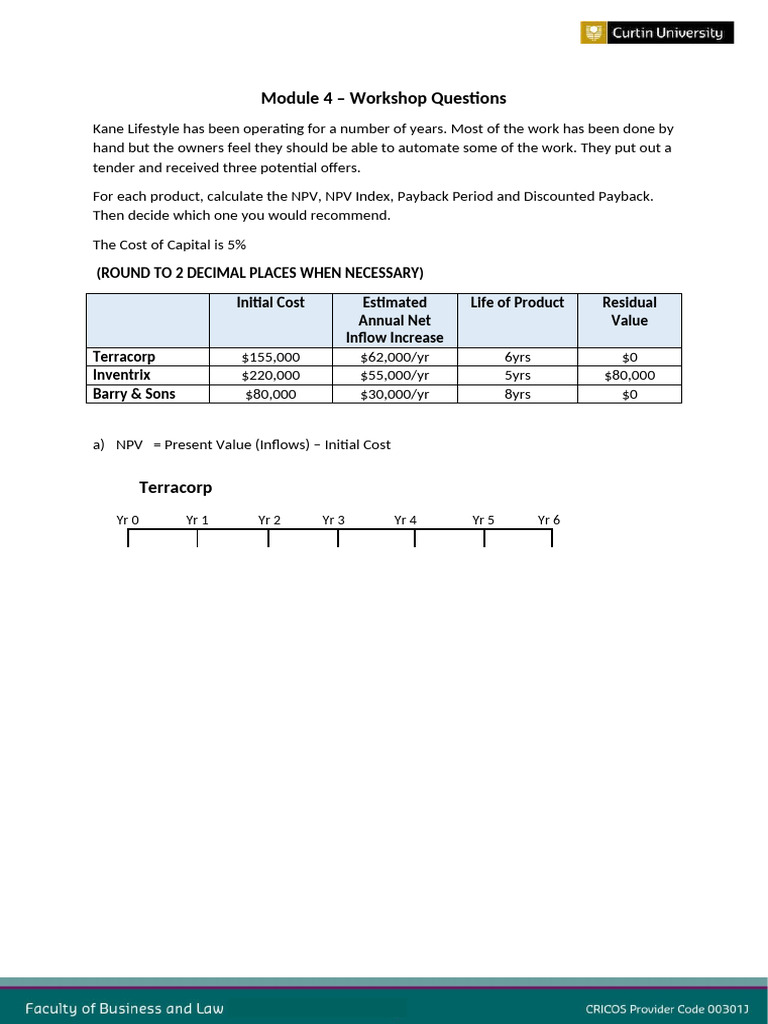 ACCT1002 M4 Workshop Questions | PDF