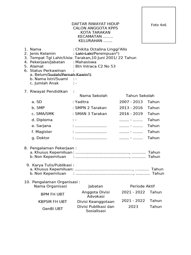DRH KPPS Salinan | PDF