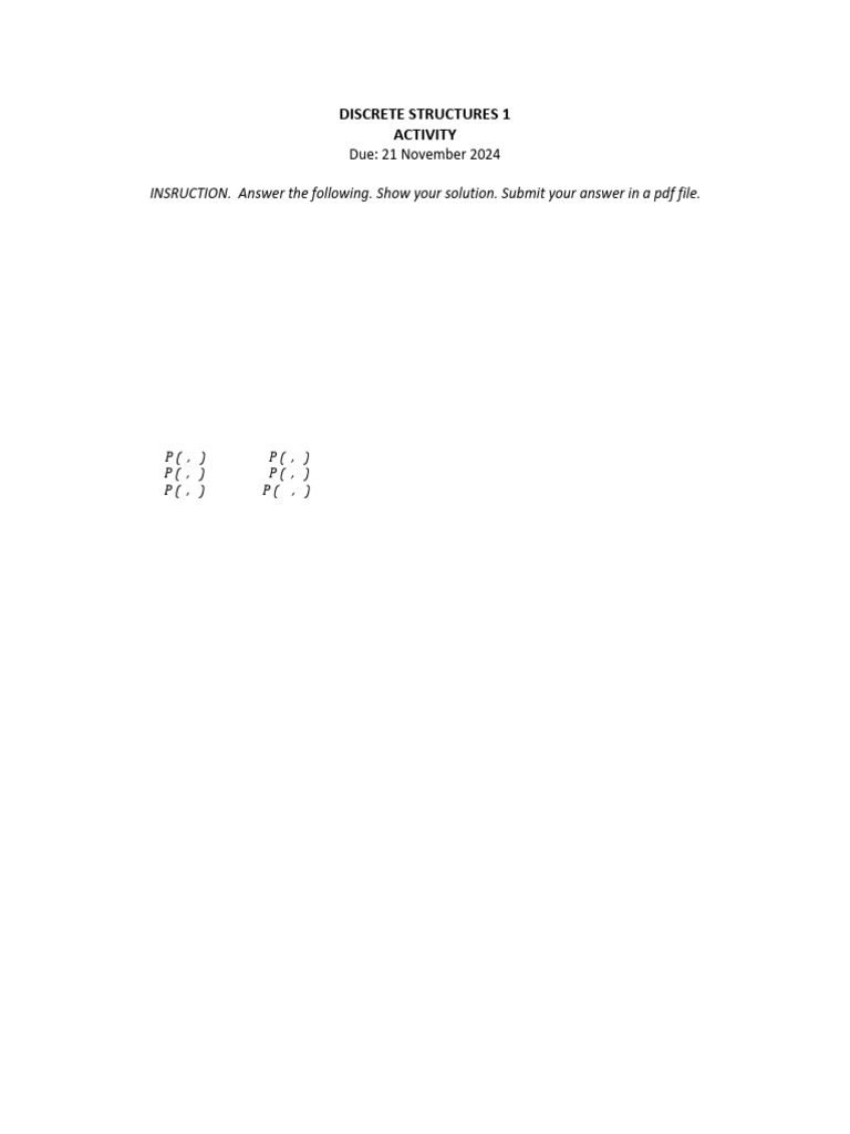 DISCRETE STRUCTURES 1-Permutation Activity | PDF DISCRETE STRUCTURES 1-Permutation Activity | PDF