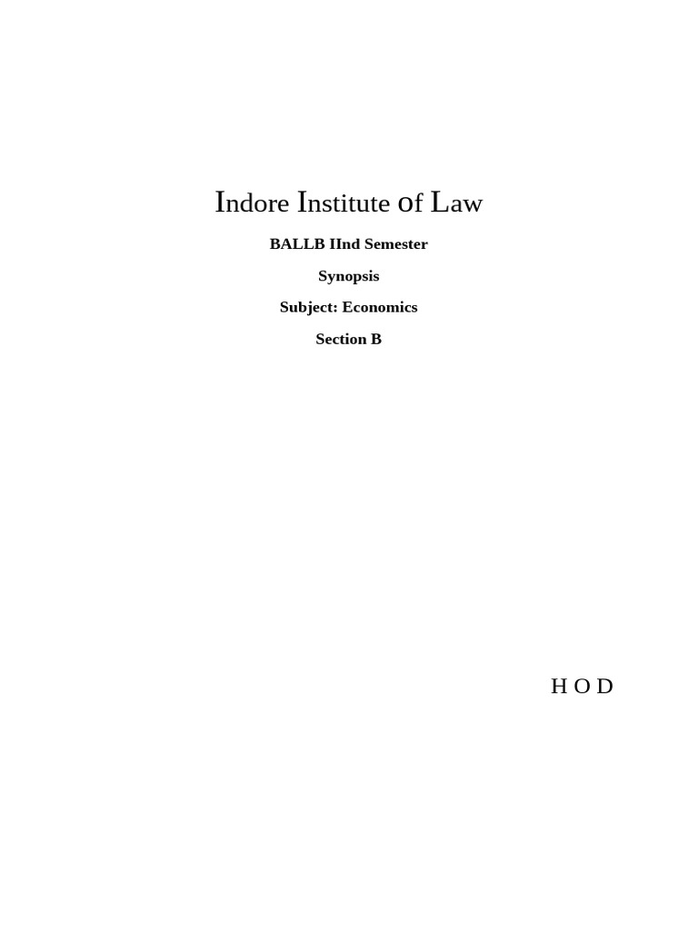 Synopsis II Sem Economics | PDF | Agriculture | Capital Formation