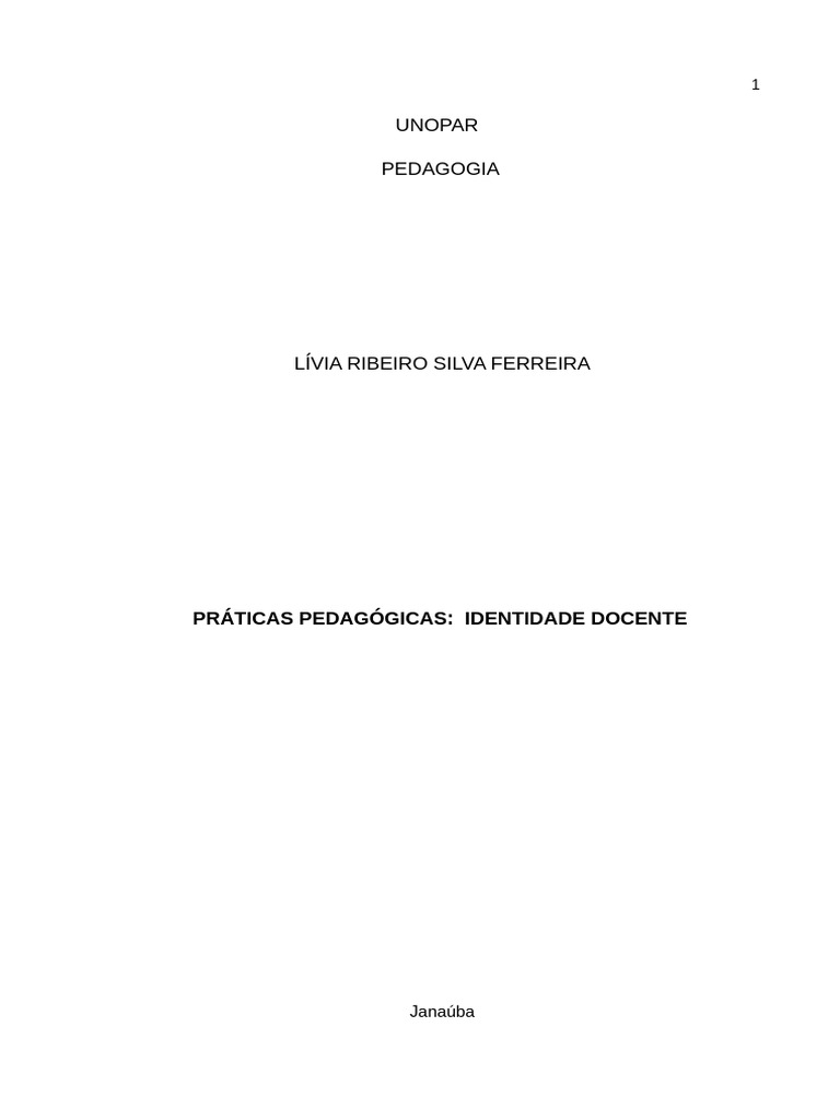 Identidade Docente Pdf Pedagogia Aprendizado