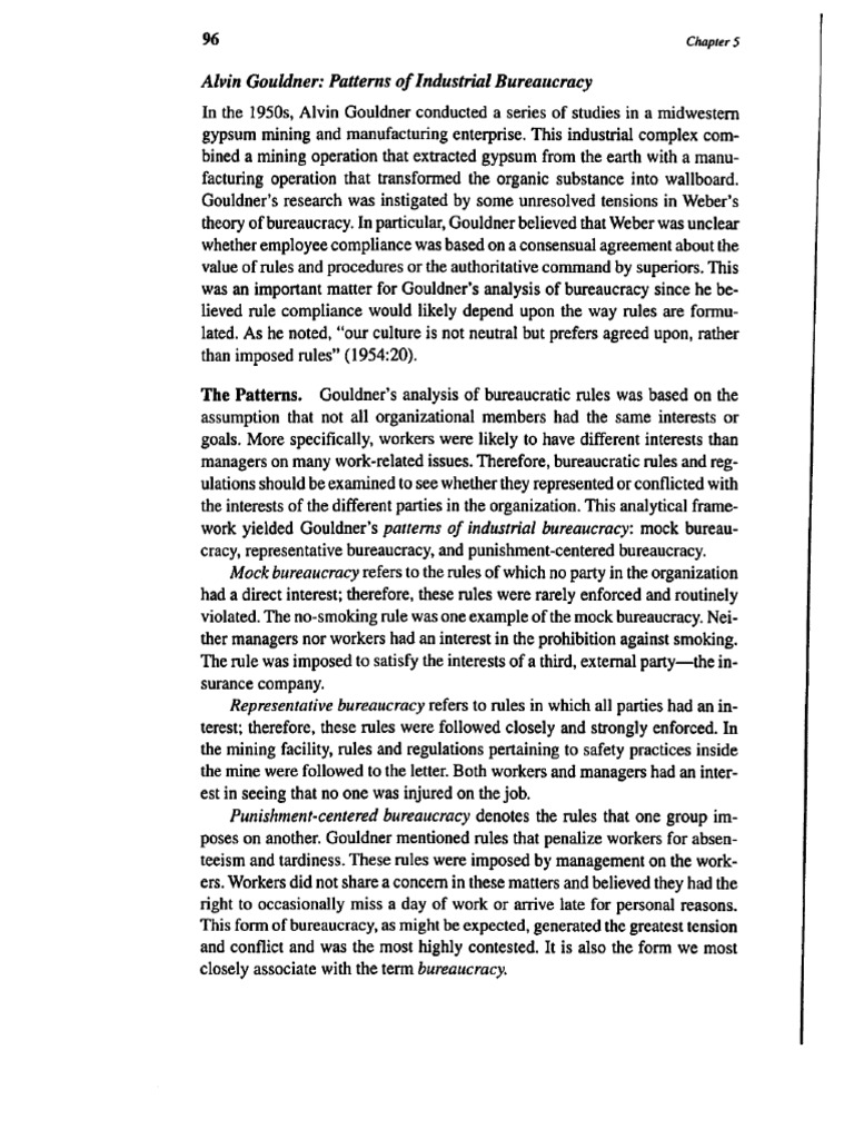 Patterns of Industrial Bureaucracy - Summary of Gouldner | PDF