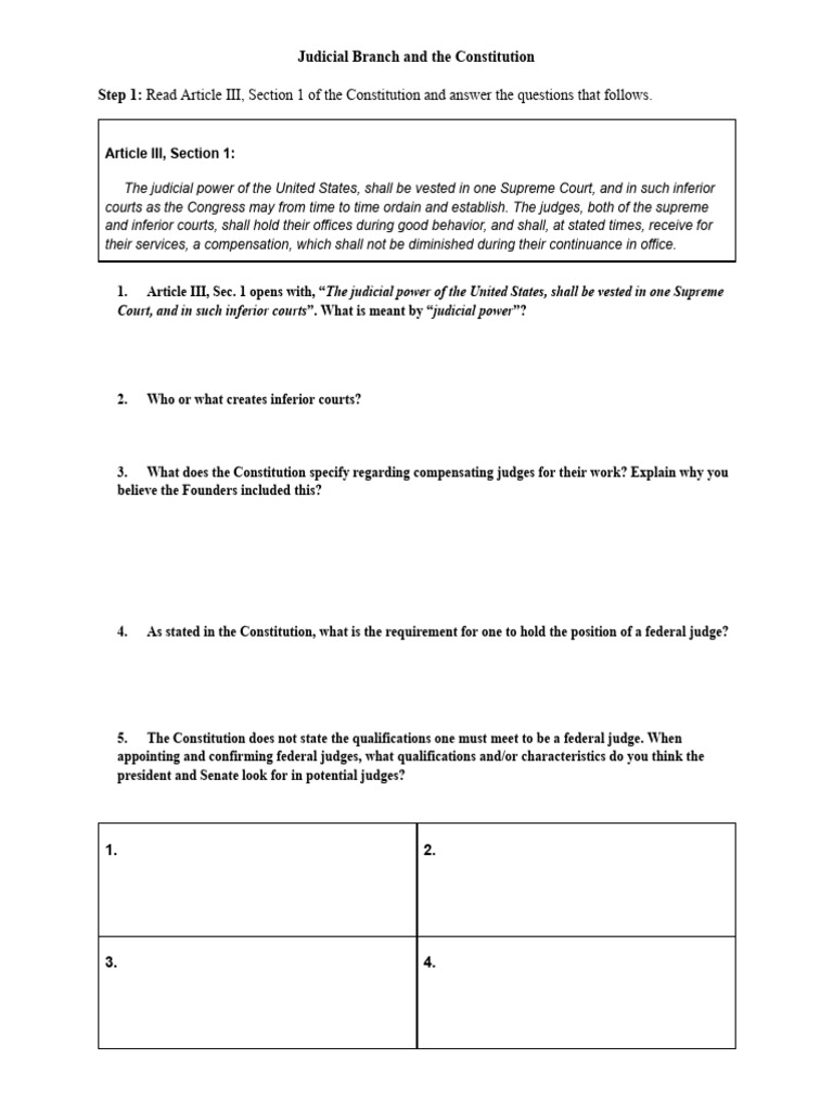Judicial Branch and The Constitution | PDF | Article Three Of The ...