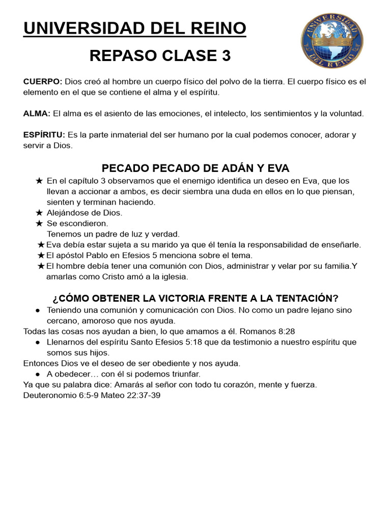 Clase 3 - 2024 Repaso Clase | PDF | Víspera | Biblia