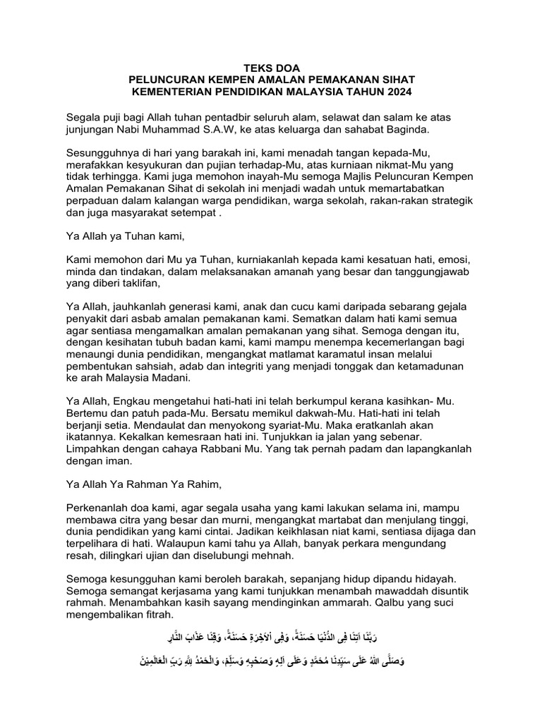 Doa KAPS | PDF | Kesehatan Holistik