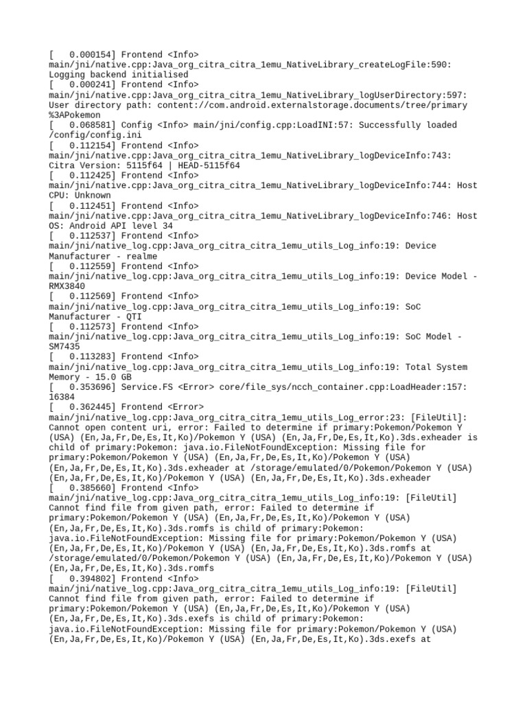 Citra Log | PDF | System Software | Computing