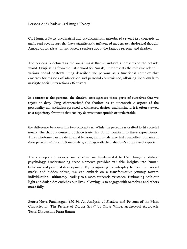 Jung's Persona and Shadow Explained | PDF