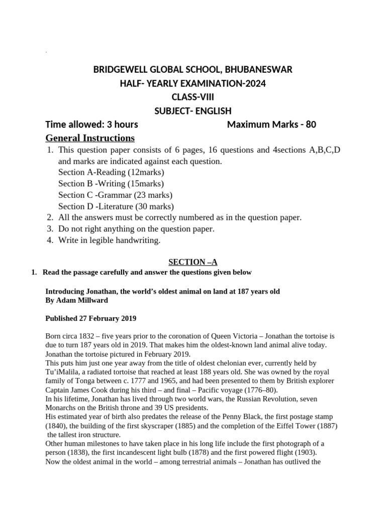 BGS Class 8 Half Yearly 2024 | PDF | Vacuum Tube | Stress (Biology)