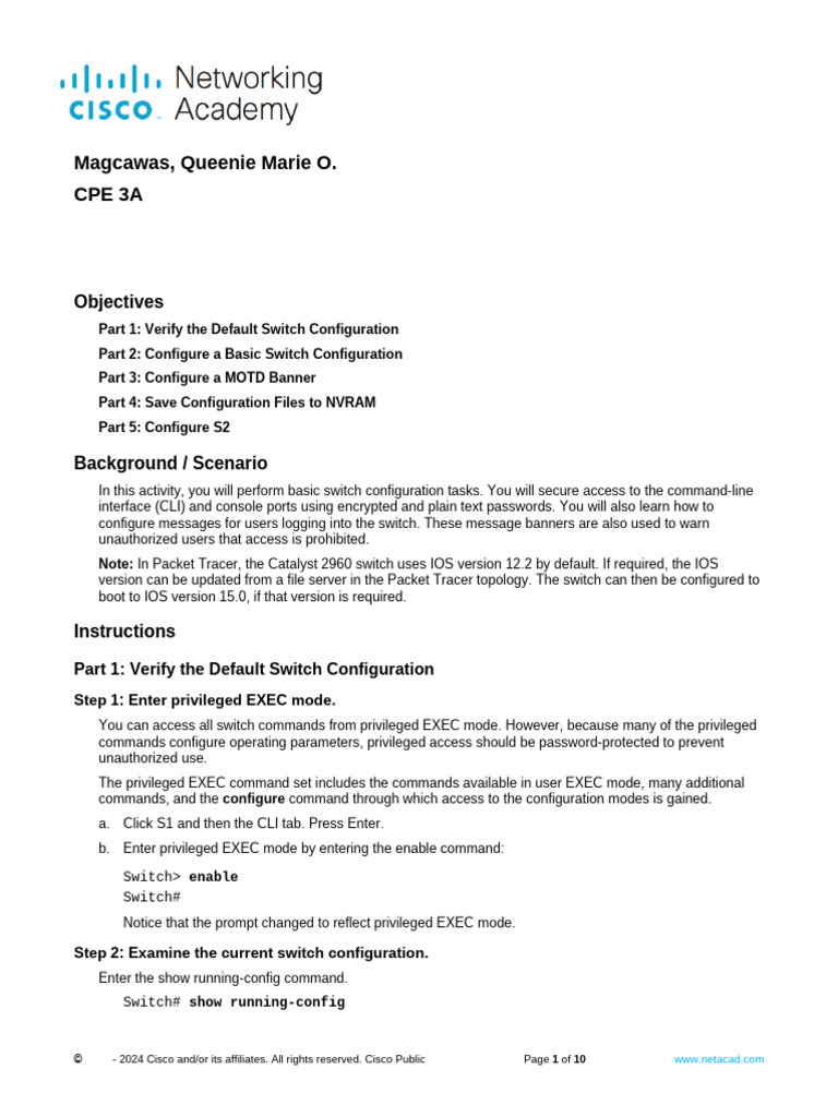 Basic Switch Configuration Guide | PDF | Command Line Interface | Password