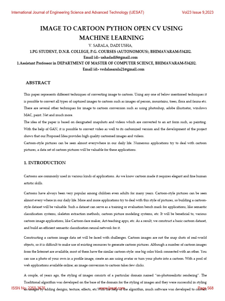 Cartoon Ization | PDF | Machine Learning | Computing