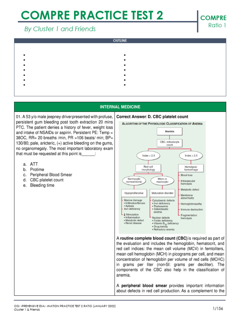 CLUSTER 1 - (COMPRE) - Practice Test Ratio (January 2022) | PDF ...