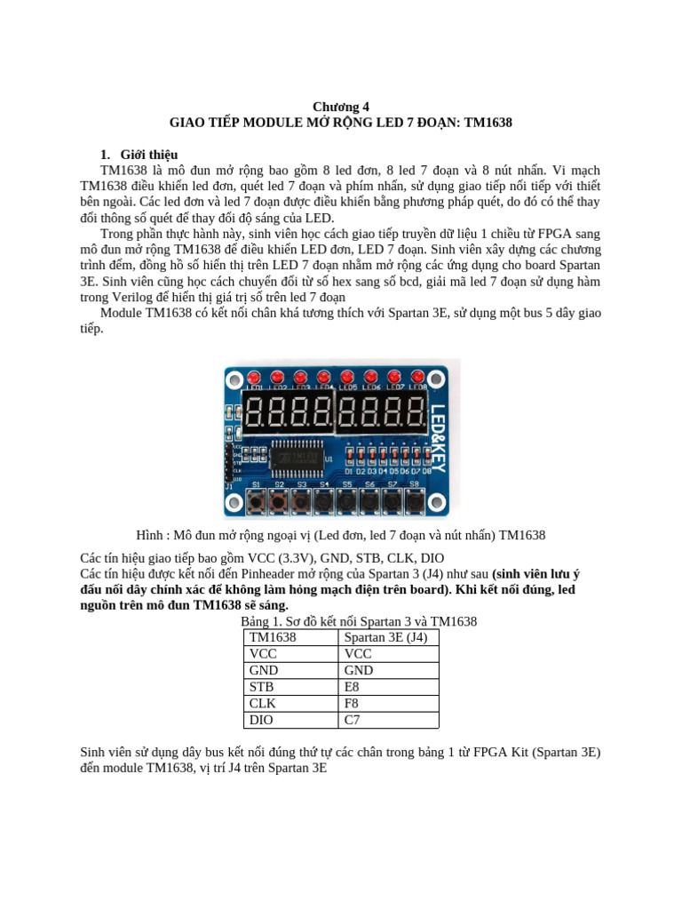 FPGA - Module TM1638 | PDF