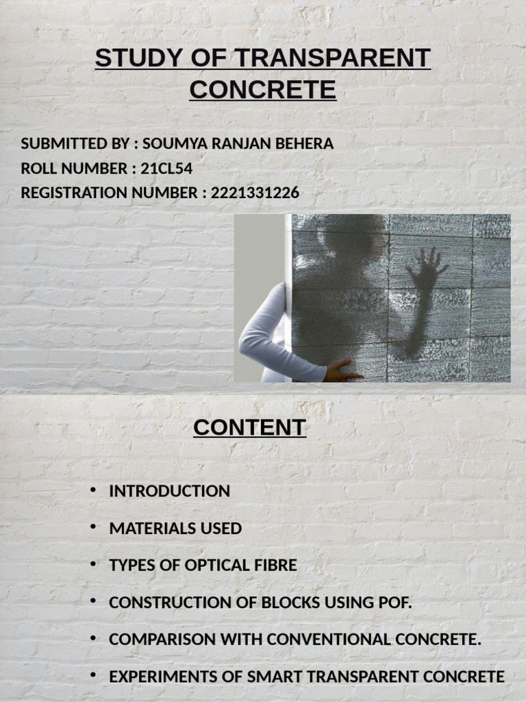 Study on Transparent Concrete Applications | PDF | Optical Fiber | Concrete