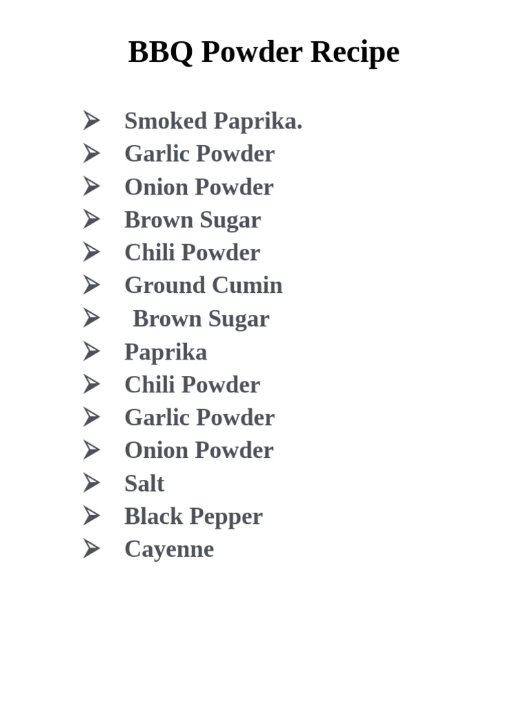 BBQ Powder Recipe | PDF