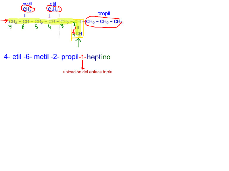 4-Etil - 6 - Metil - 2 - Propil: Ubicación Del Enlace Triple | PDF