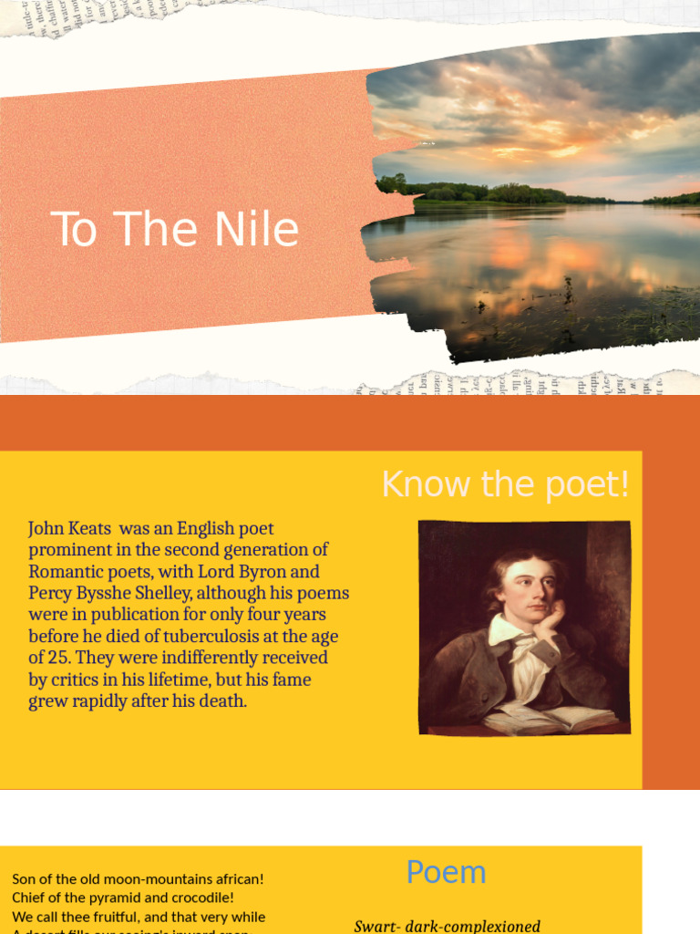 Keats' "To the Nile": Poem Analysis | PDF | Poetry