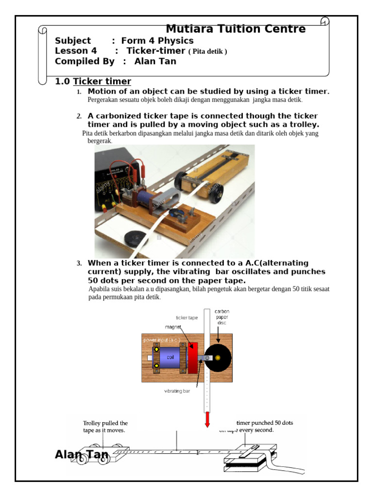 p4_Ticker_timer | PDF | Acceleration | Velocity