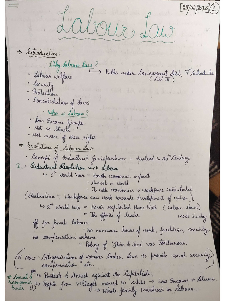 Labour Law - Module 1 | PDF