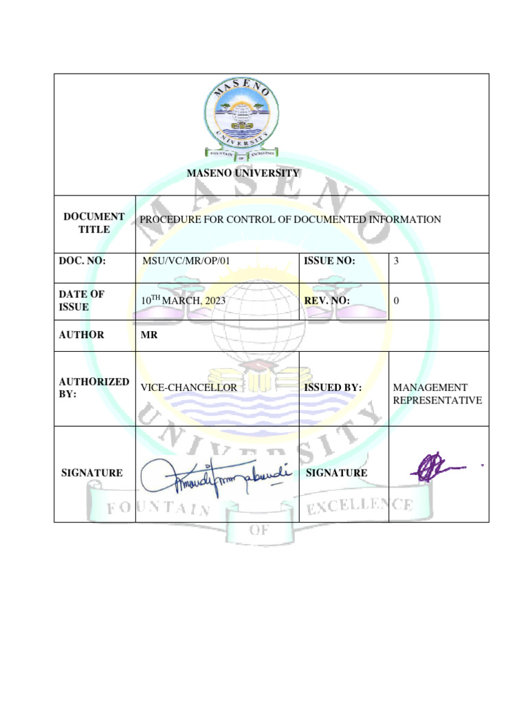 Control - of - Documented Information | PDF | Computer File | Quality ...