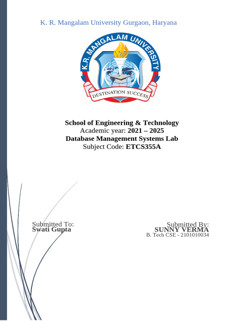 DBMS File Cover | PDF